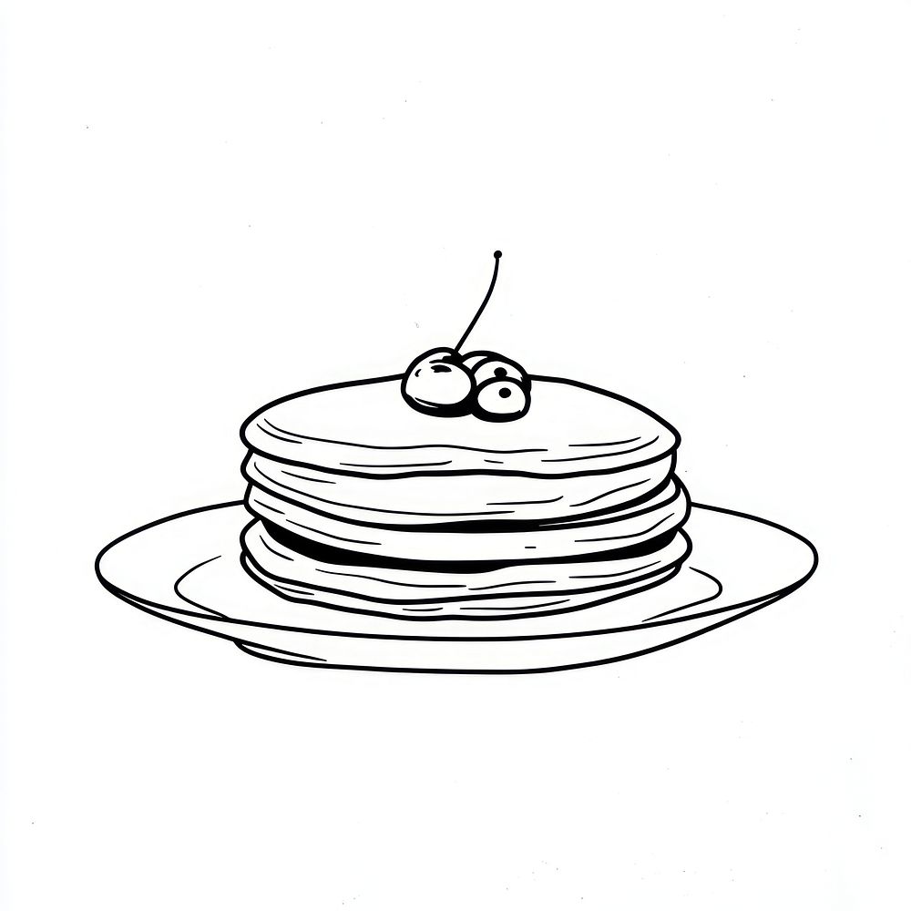 Pancake drawing art simple. | Free Photo Illustration - rawpixel