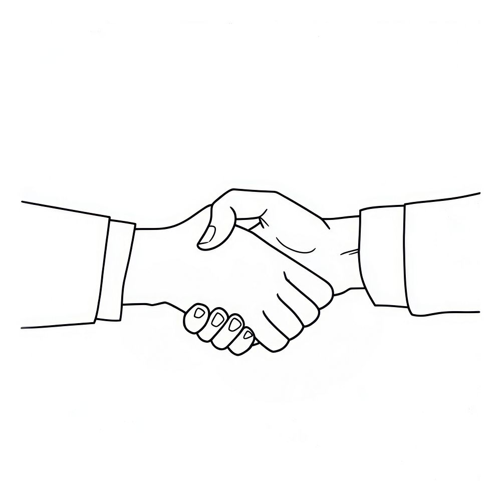Handshake drawing collaboration illustration. | Free Photo Illustration ...