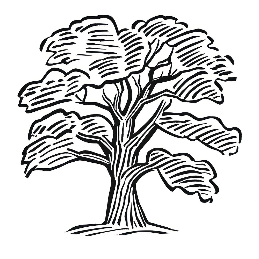 Maple tree drawing art white. | Free Photo Illustration - rawpixel