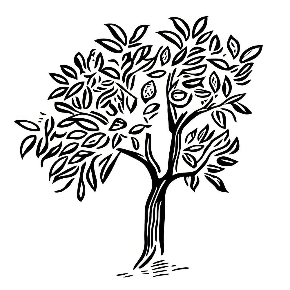 Apple tree art drawing white. | Free Photo Illustration - rawpixel