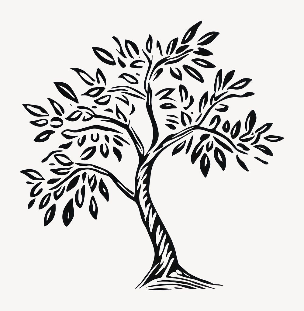 Bay laurel tree art drawing | Free Vector - rawpixel