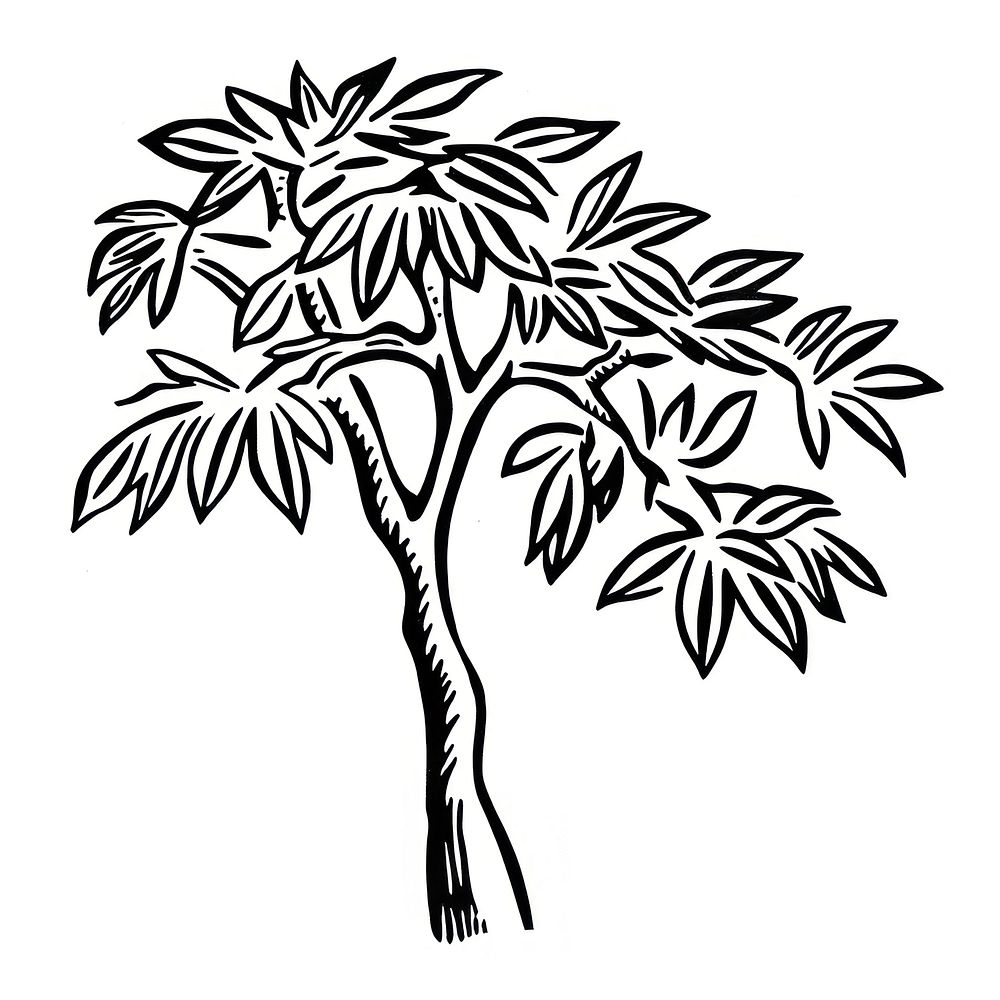 Japanese maple tree drawing art | Free Photo Illustration - rawpixel