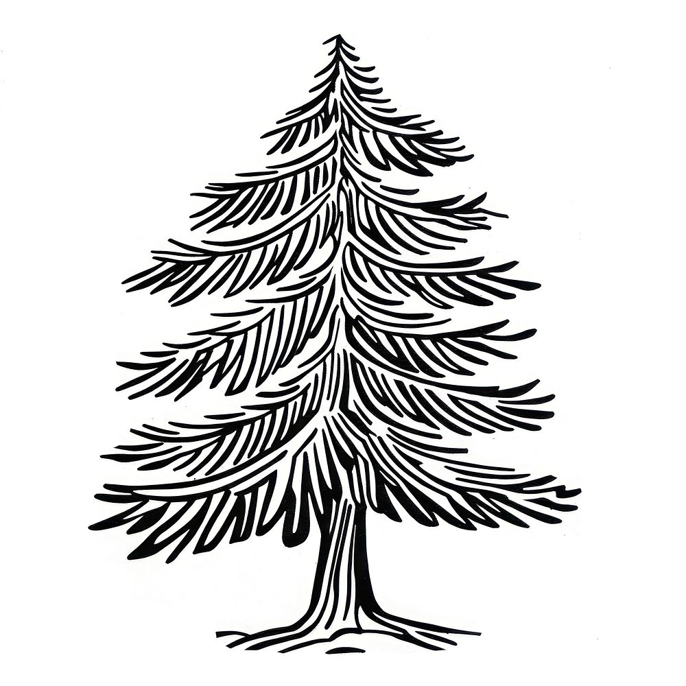 Redwood tree drawing art sketch. | Free Photo Illustration - rawpixel