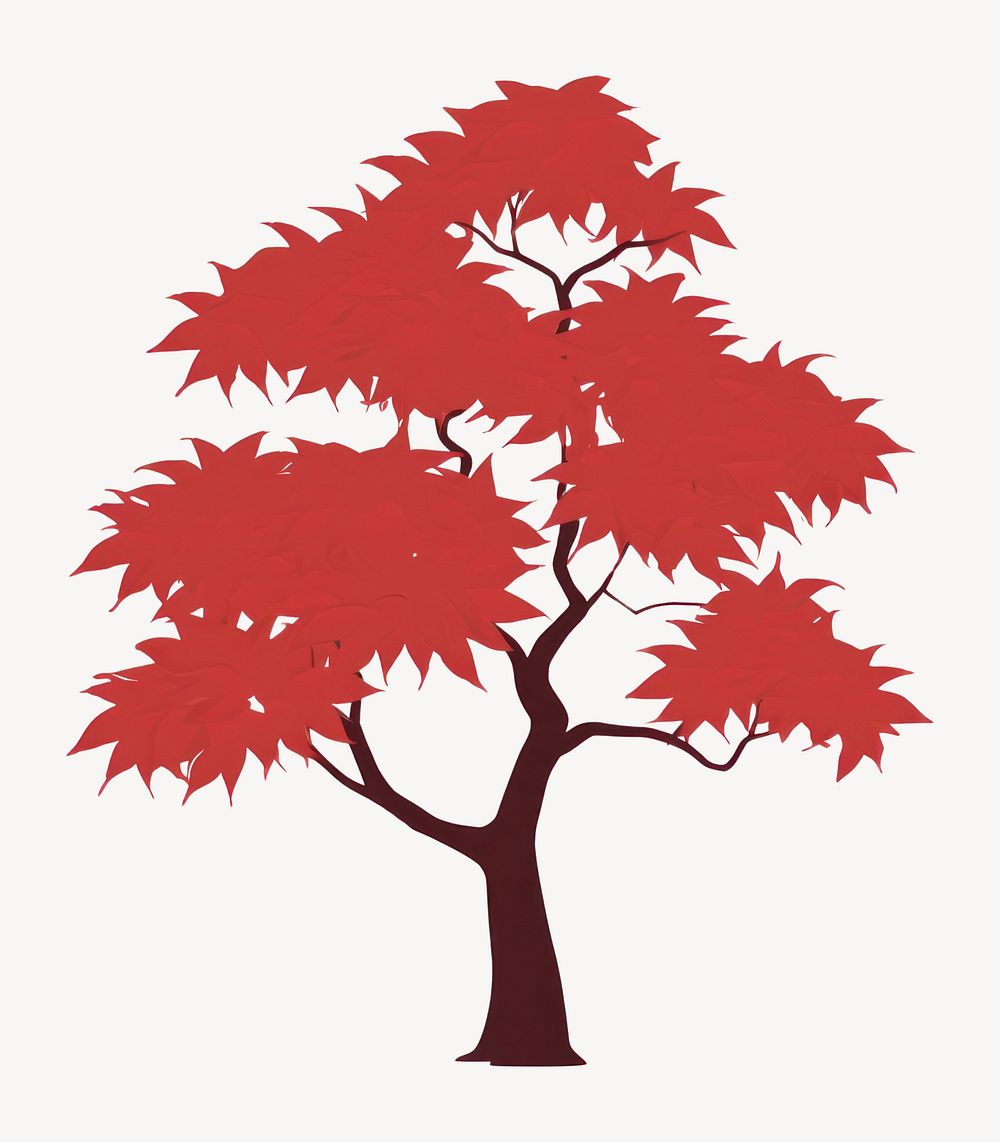 Japanese maple tree illustration leaves | Free Vector - rawpixel