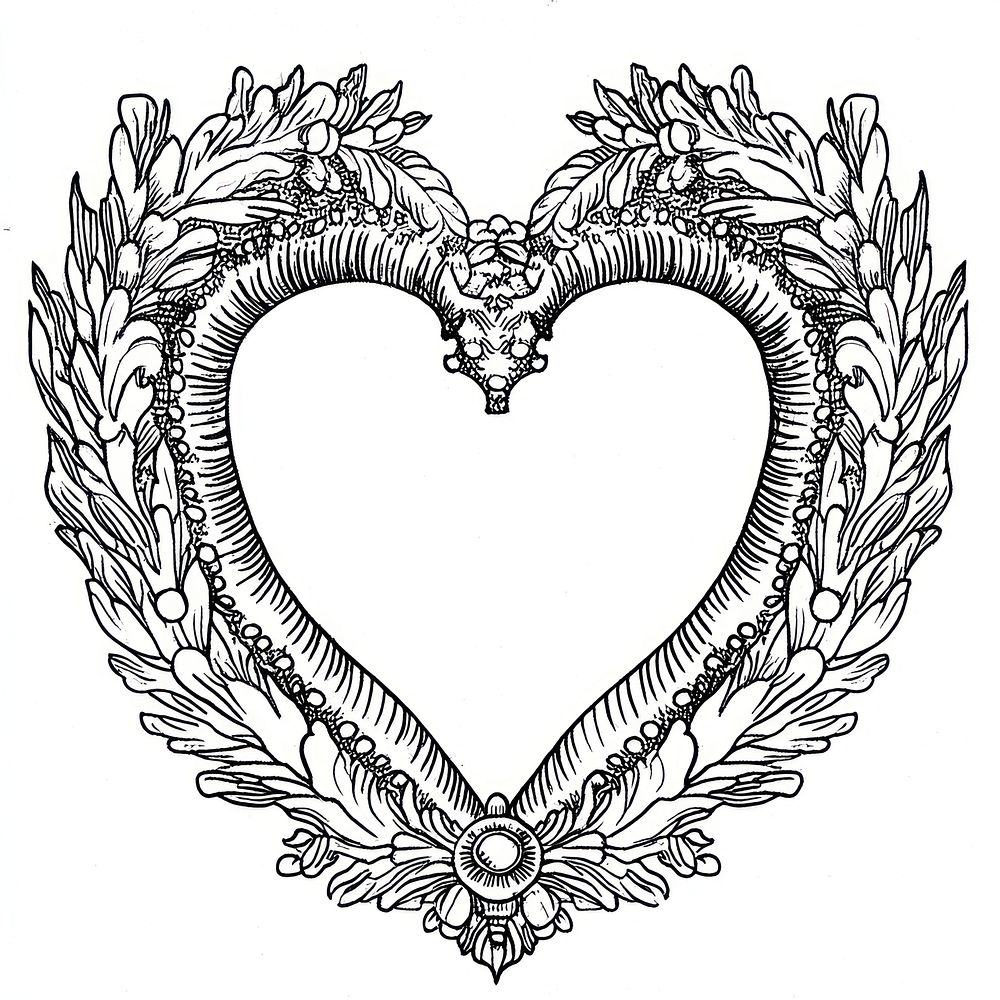 Baroque wedding heart shape Frame | Free Photo Illustration - rawpixel