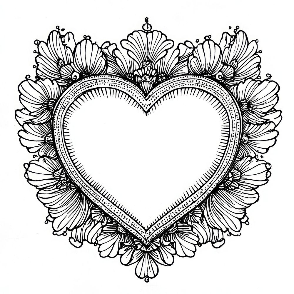 Baroque wedding heart Frame black | Free Photo Illustration - rawpixel