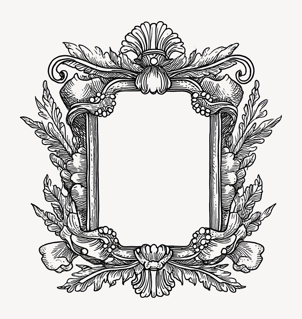 Rectangle shape Frame baroque frame | Free Vector - rawpixel