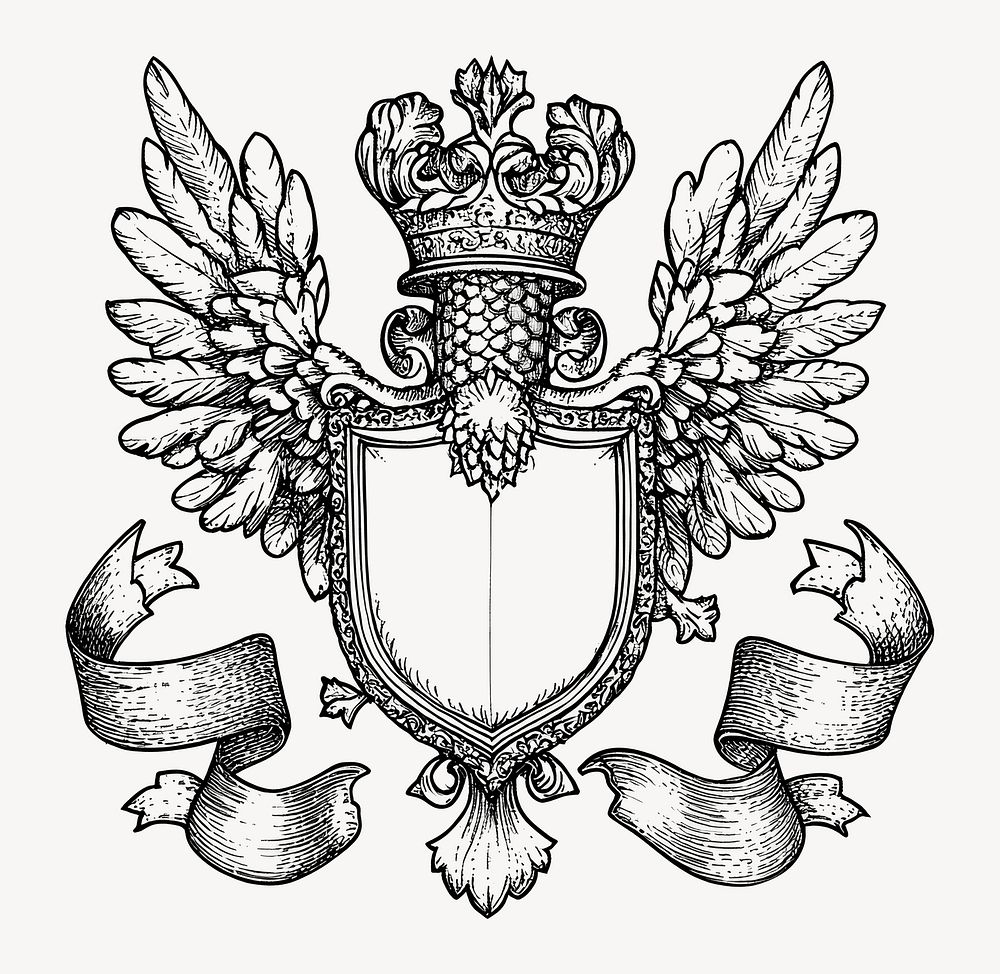 Two engrailed top coat arms | Free Vector - rawpixel