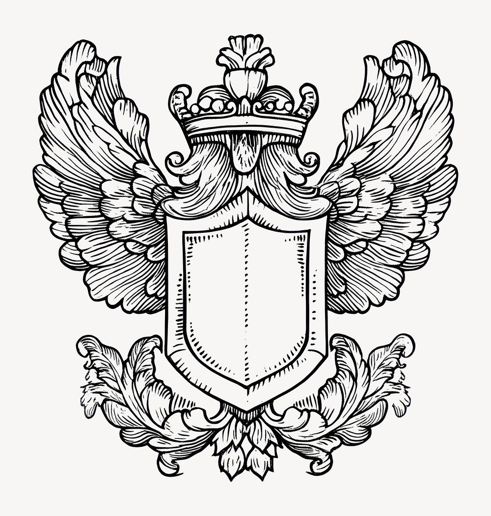 Empty coat arms emblem art | Free Vector - rawpixel