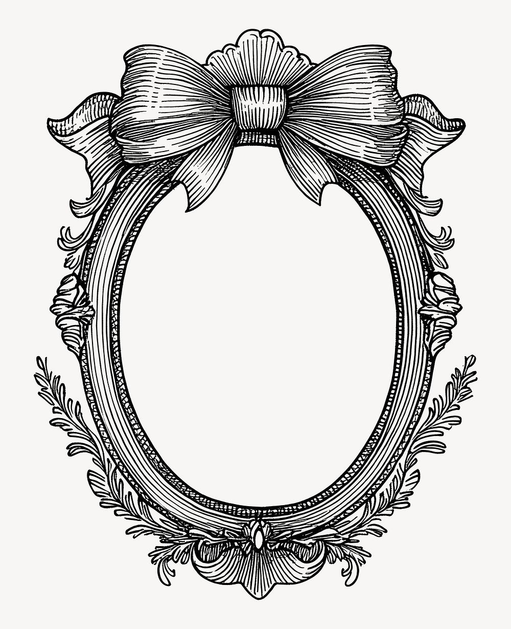 Oval ribbon Frame bow frame | Free Vector - rawpixel