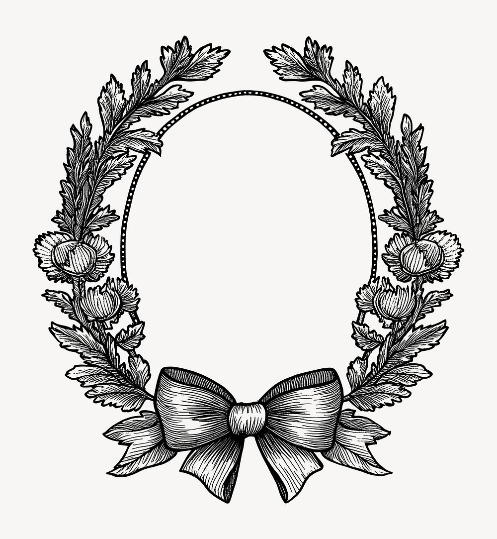 Oval ribbon Frame bow frame | Free Vector - rawpixel
