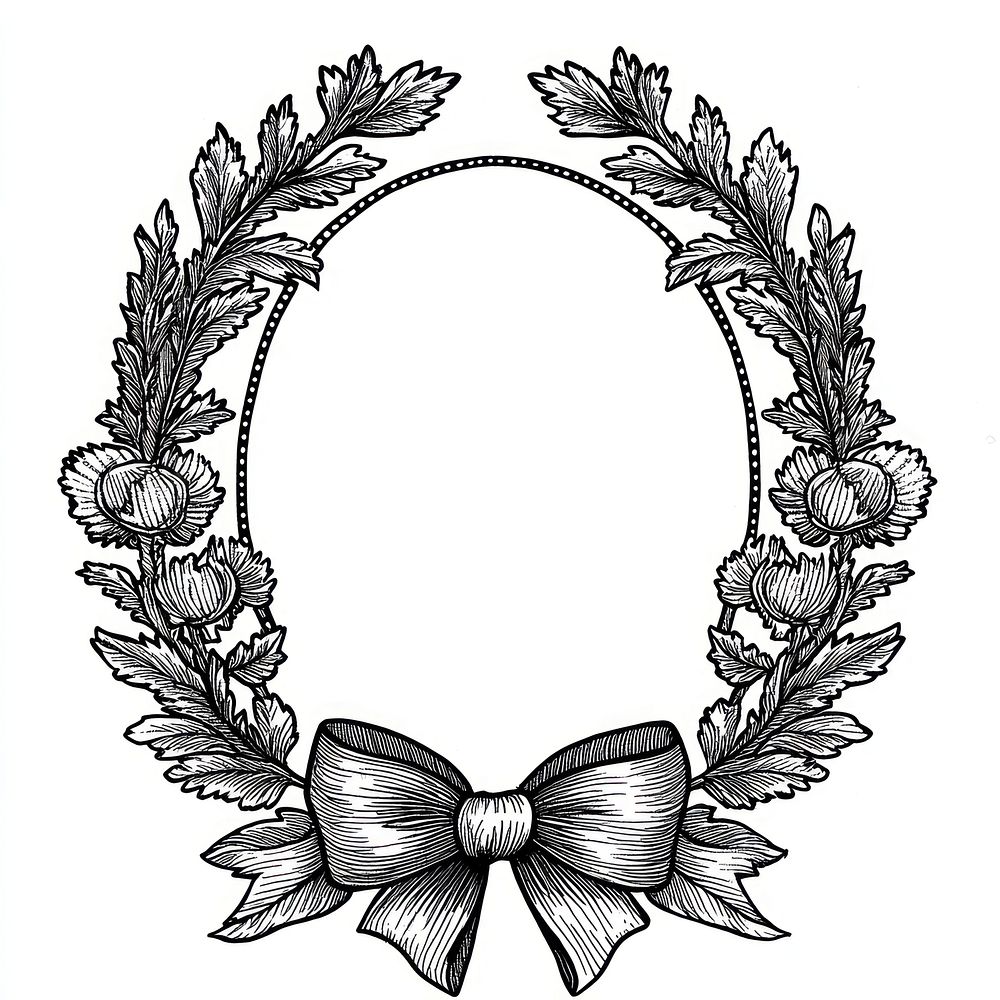 Oval ribbon Frame bow frame | Free Photo Illustration - rawpixel