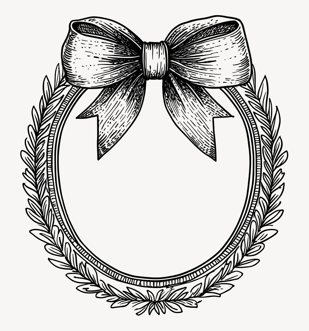 Oval ribbon Frame bow frame | Free Vector - rawpixel