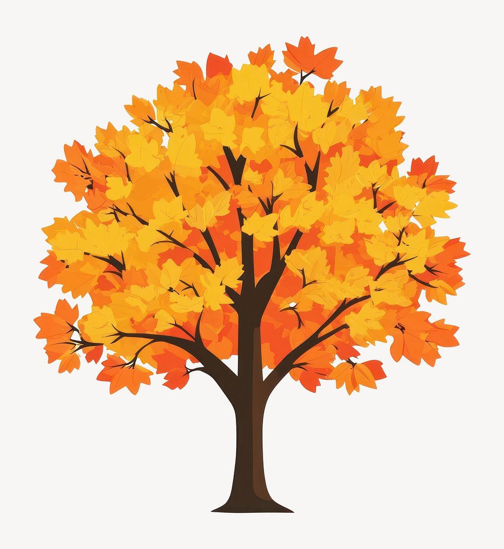 Maple tree illustration leaves leaf | Free Vector - rawpixel