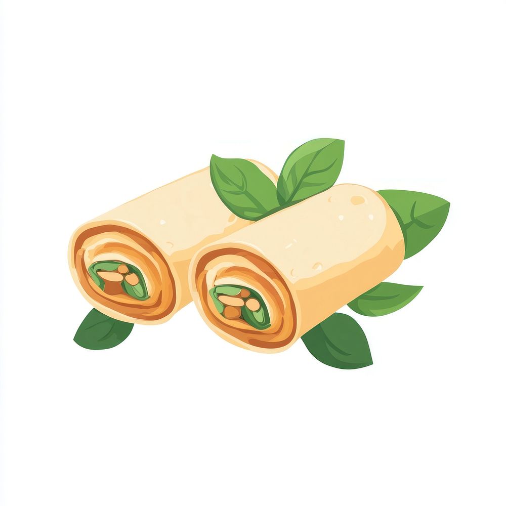 Spring roll illustration food art. | Free Photo Illustration - rawpixel