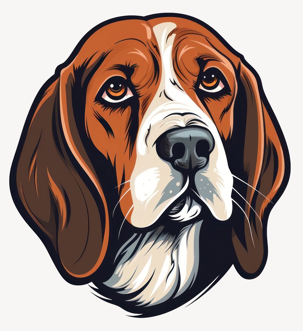 Beagle face retro logo illustration | Free Vector - rawpixel