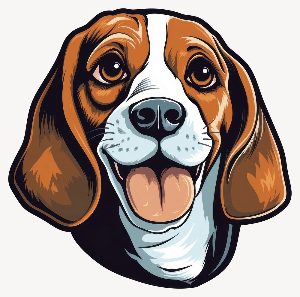 Beagle face retro logo illustration | Free Vector - rawpixel