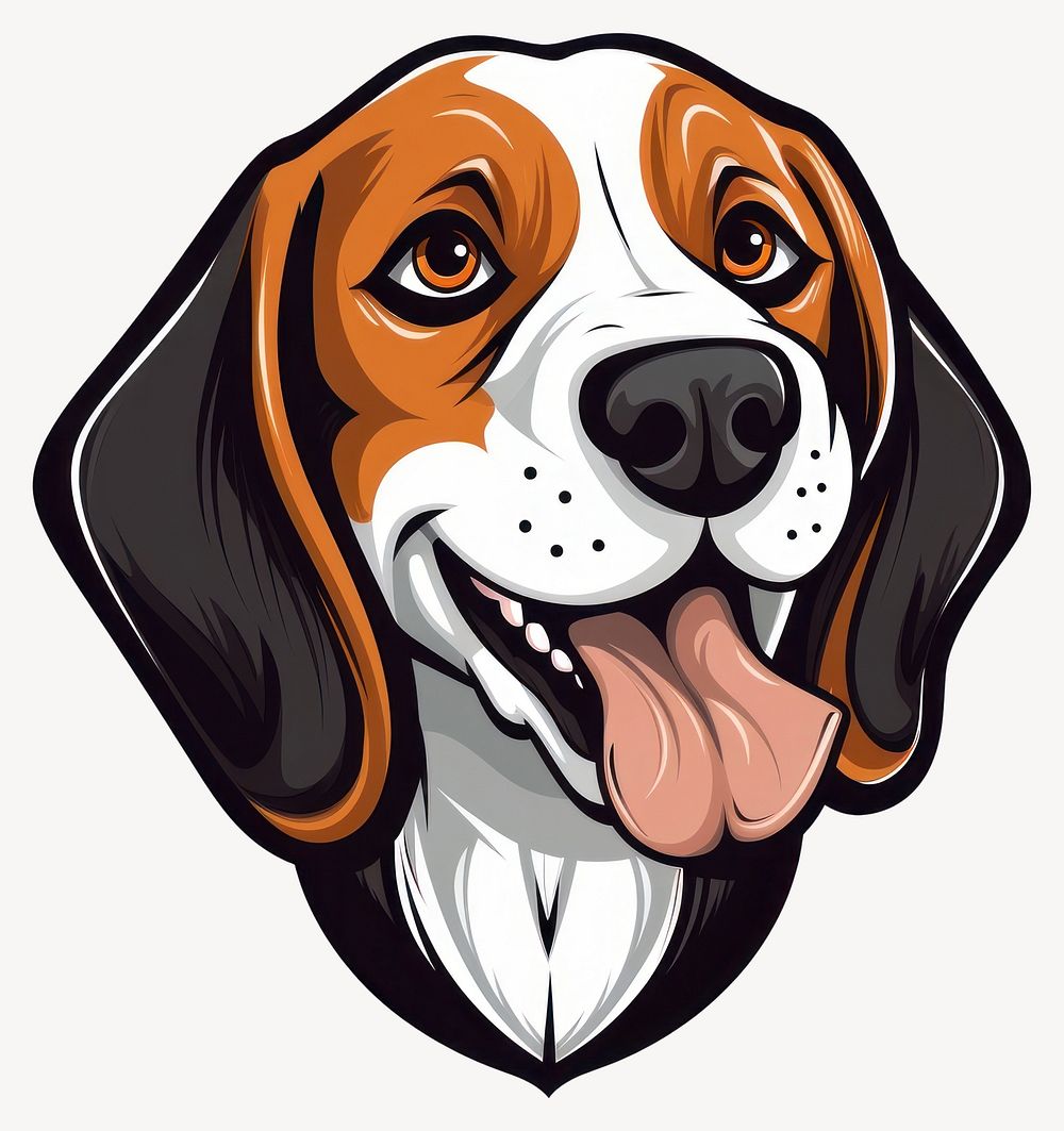 Beagle face retro logo illustration | Free Vector - rawpixel