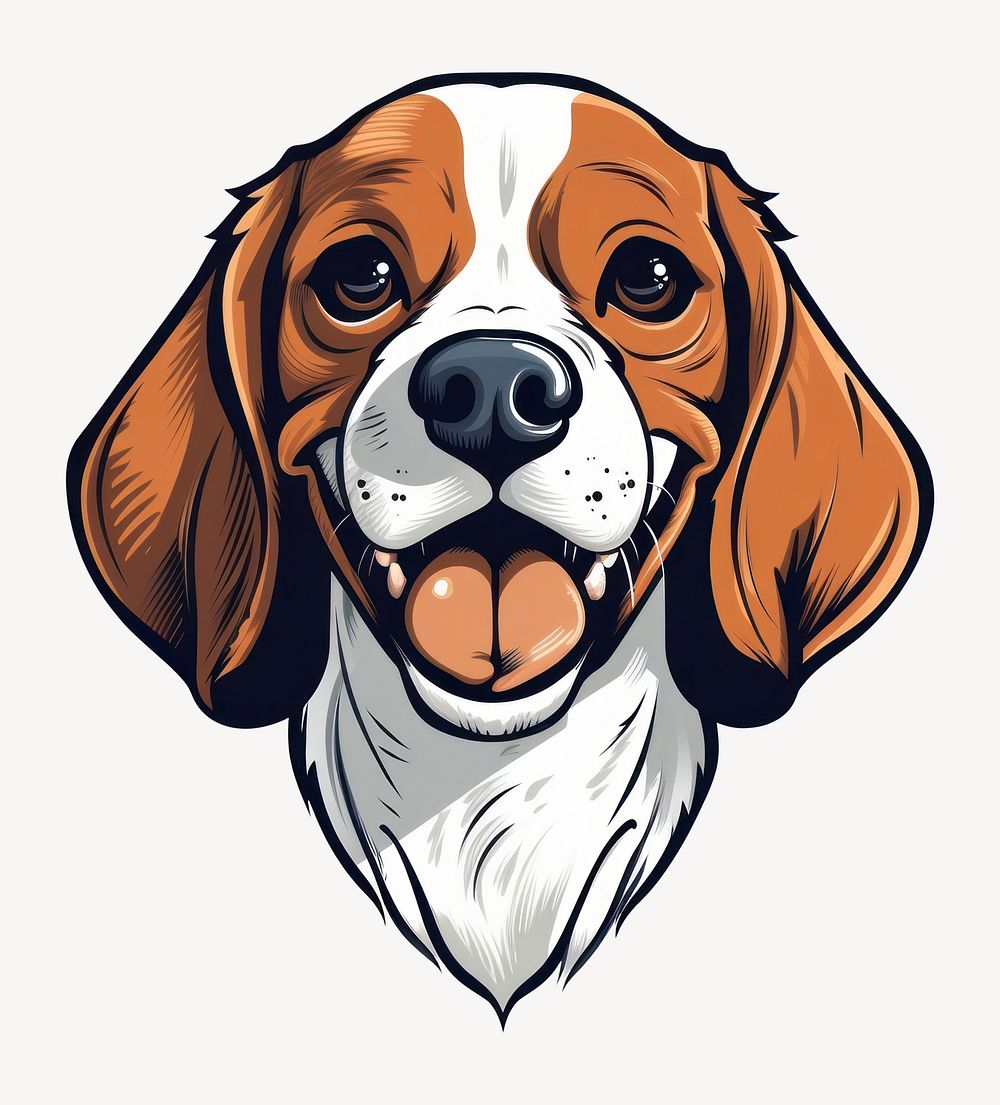 Beagle face retro logo illustration | Free Vector - rawpixel