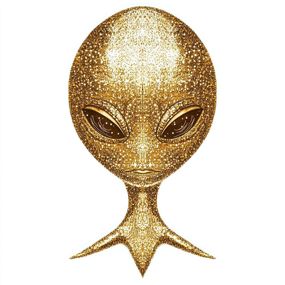 Gold glitter alien art extraterrestrial | Free Photo Illustration ...