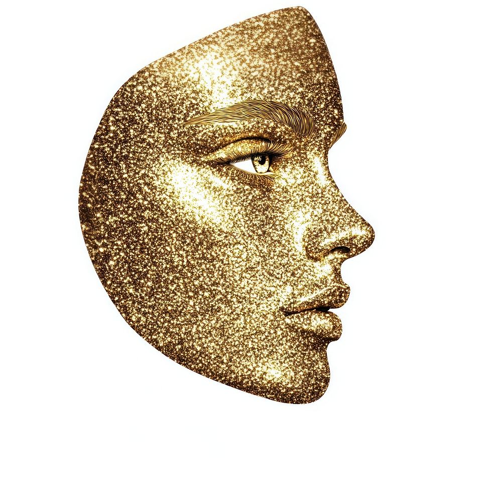 Gold glitter person face art | Free Photo Illustration - rawpixel
