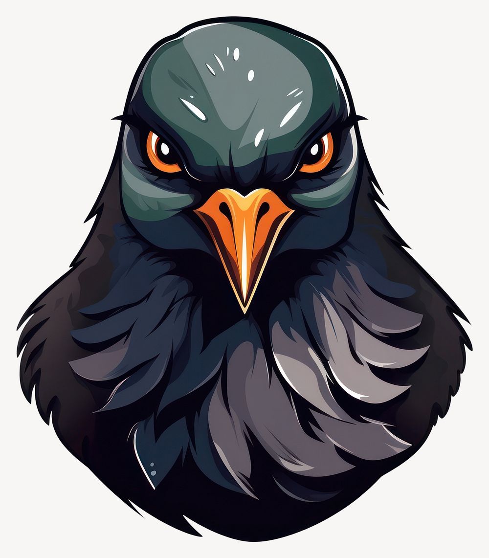 Pigeon face retro logo illustration | Free Vector - rawpixel