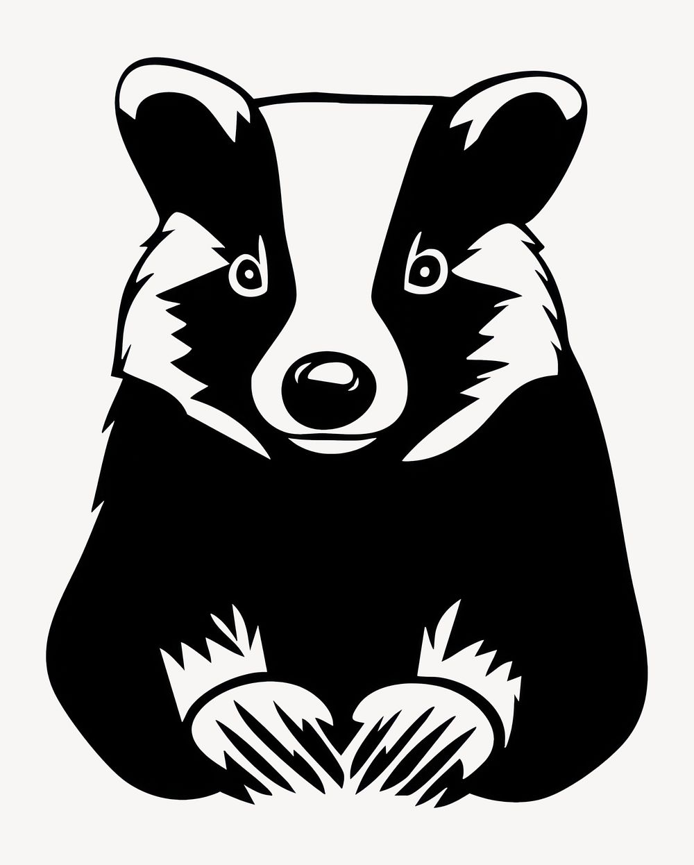 Simple badger linear illustration wildlife | Free Vector - rawpixel