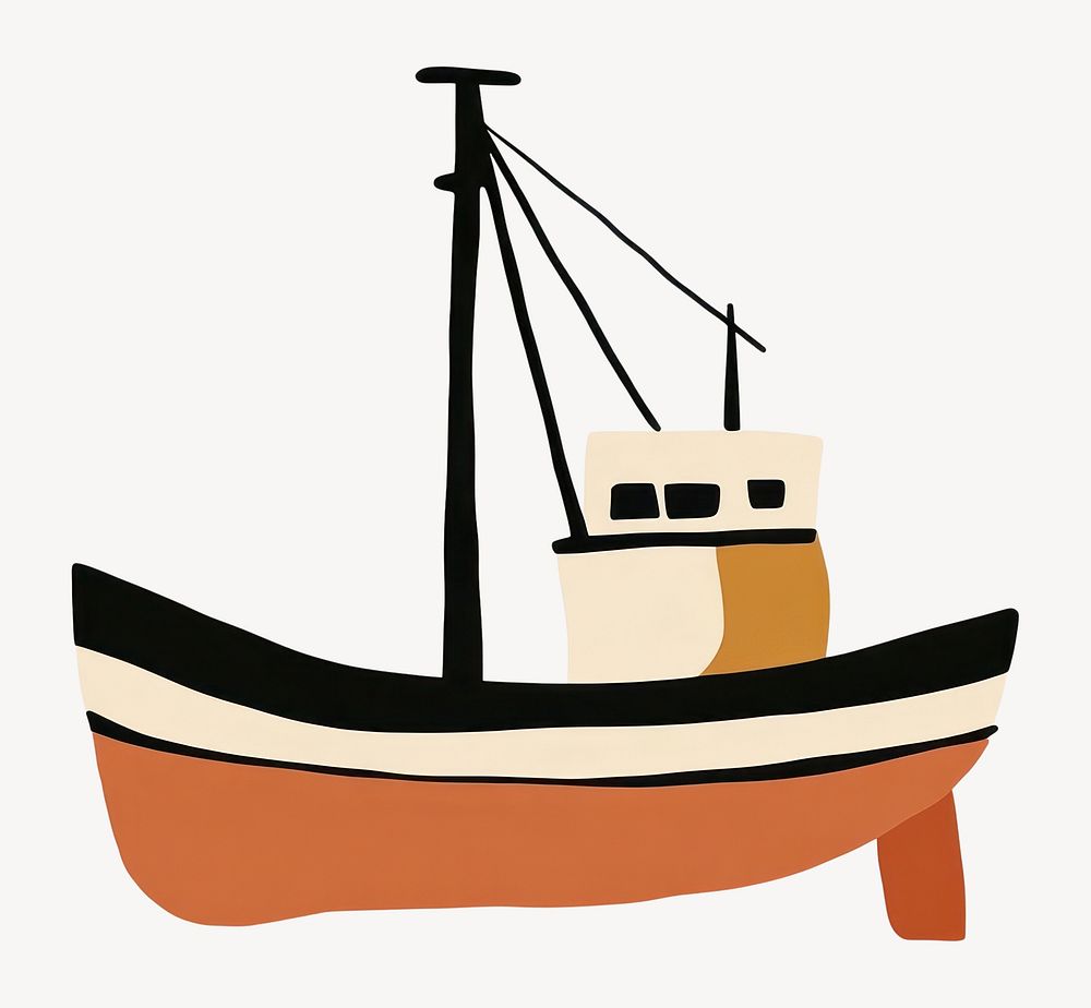 Trawler illustration simple boat vector | Free Vector - rawpixel