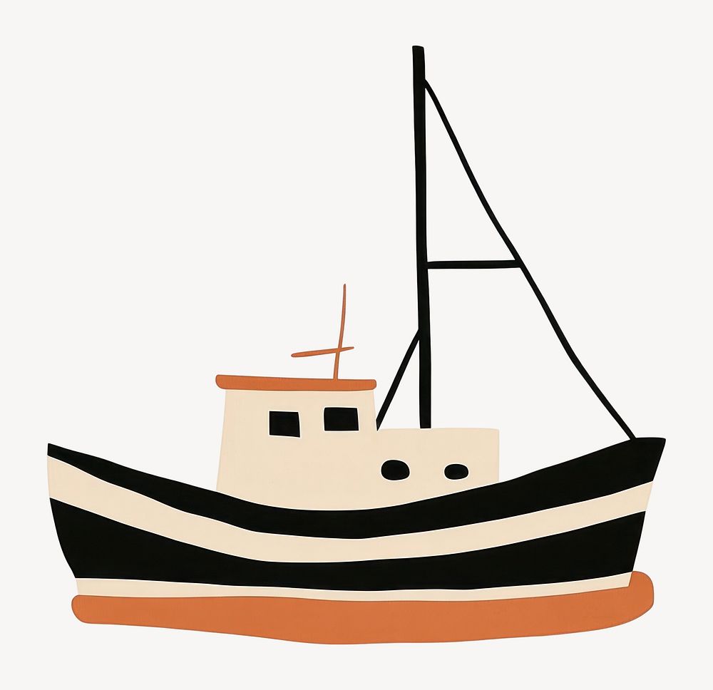 Trawler illustration simple boat vector | Free Vector - rawpixel