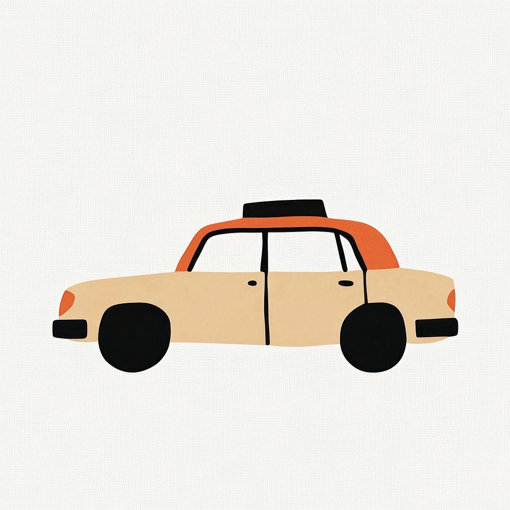 Taxi cab illustration vehicle simple. | Free Photo Illustration - rawpixel