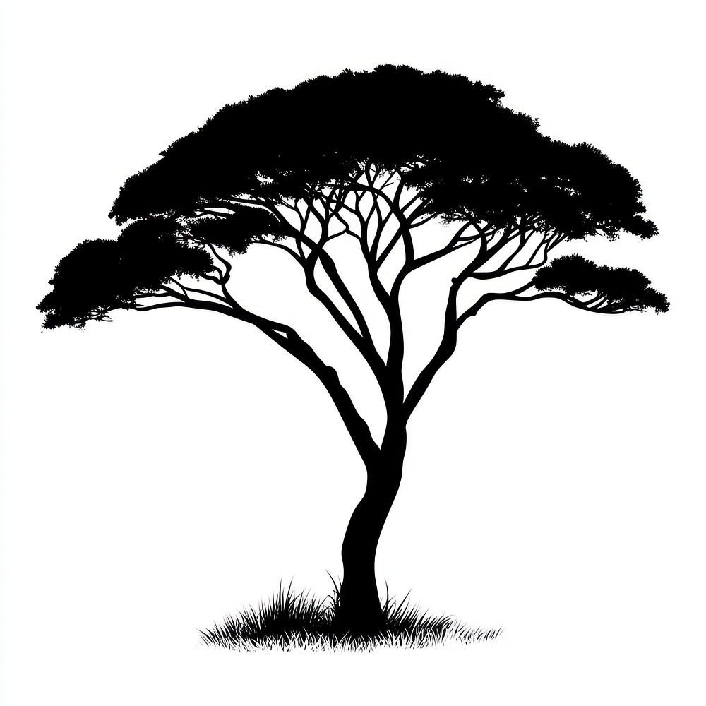 Savanna tree silhouette illustration black. | Free Photo Illustration ...