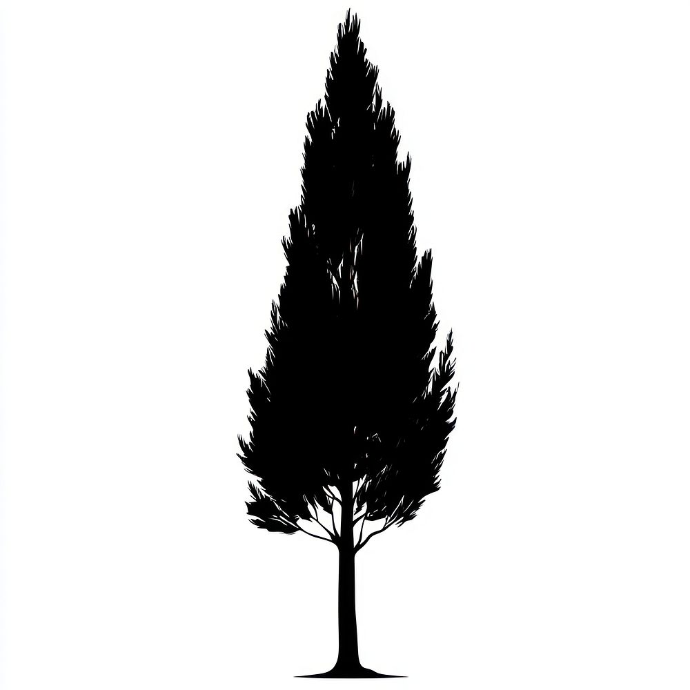 Cypress tree silhouette illustration black. | Free Photo Illustration ...