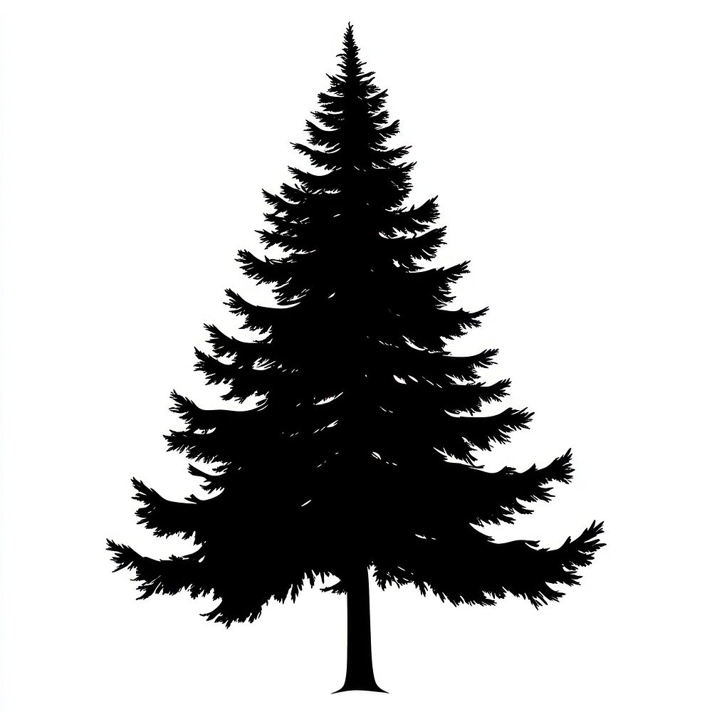 Evergreen tree silhouette illustration black. | Free Photo Illustration ...
