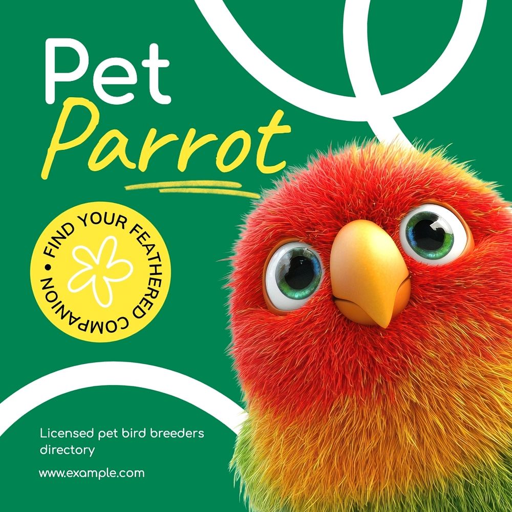 Colorful parrot pet advertisement, social | Free Photo - rawpixel