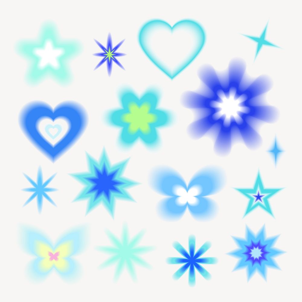 Collection abstract blue green shapes | Premium Vector - rawpixel