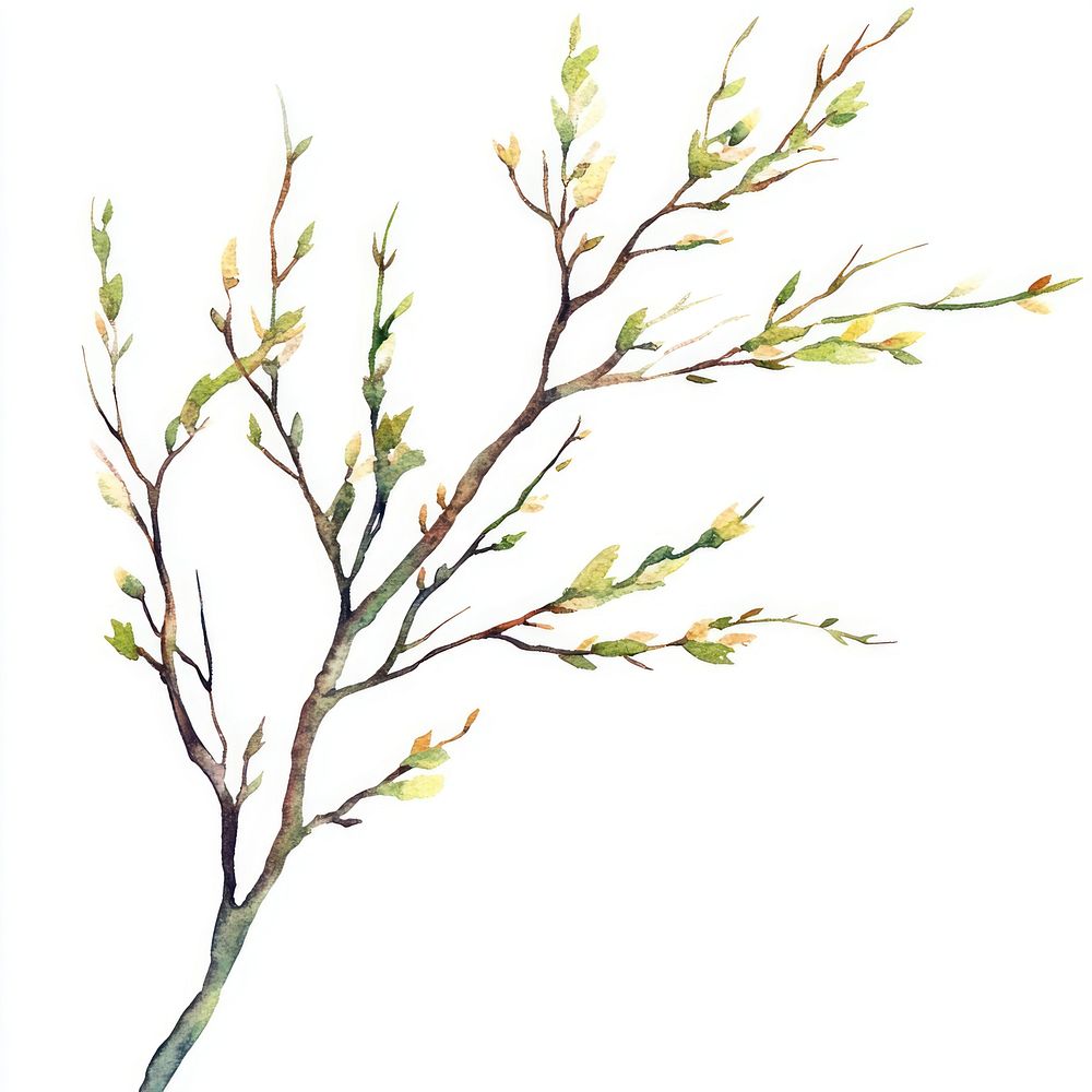 Tree branch watercolor element design. | Free Photo Illustration - rawpixel