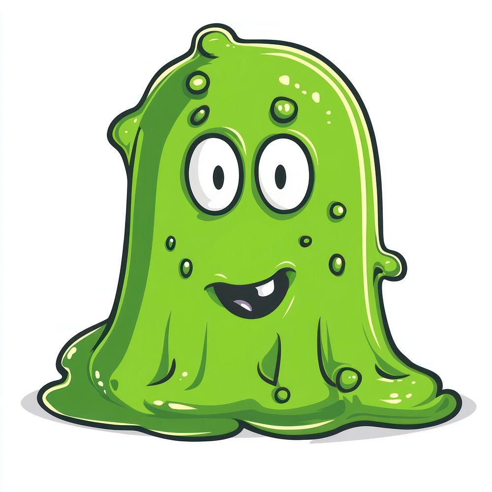 Simple green slime cartoon illustration | Free Photo Illustration ...