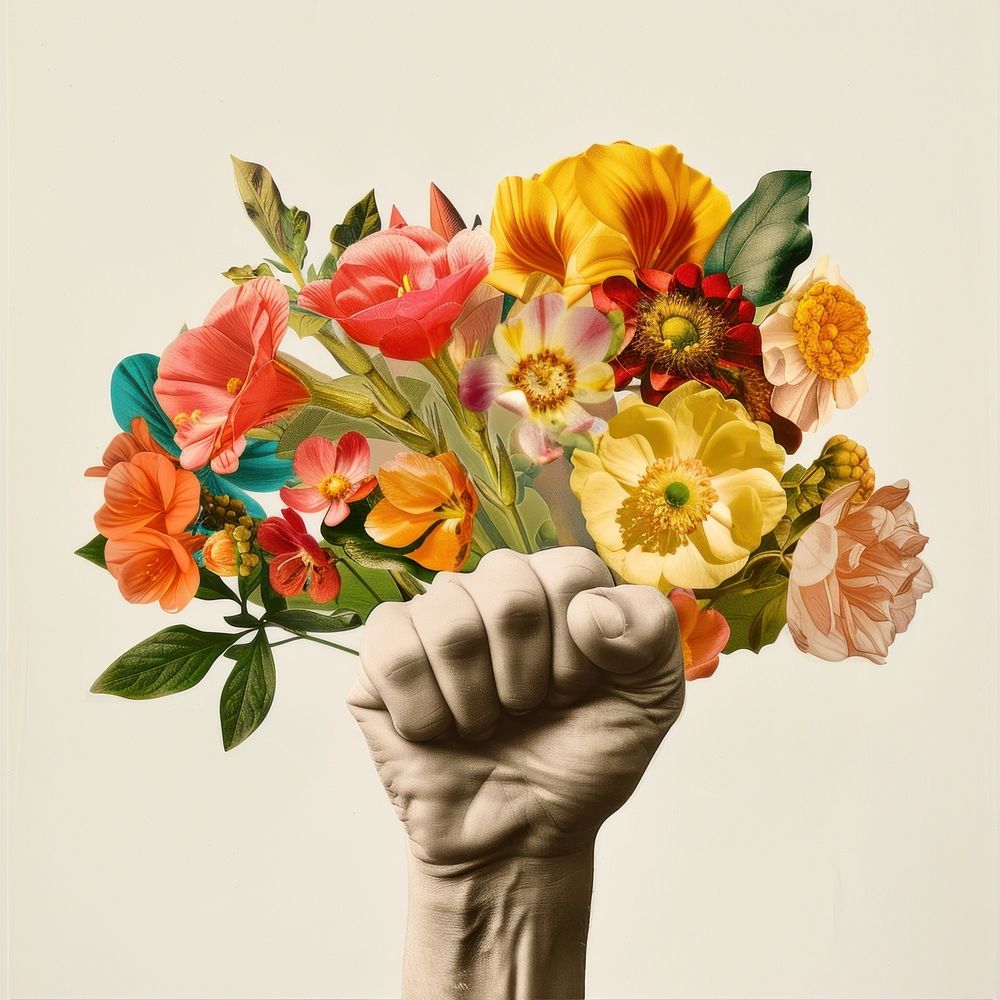 Flowers colorful fist art. | Free Photo Illustration - rawpixel