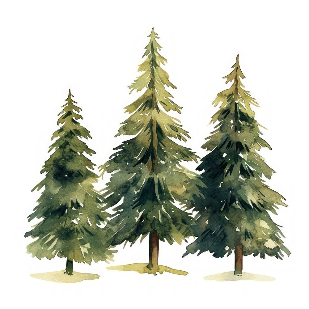 3 pine Trees tree illustration | Free Photo Illustration - rawpixel