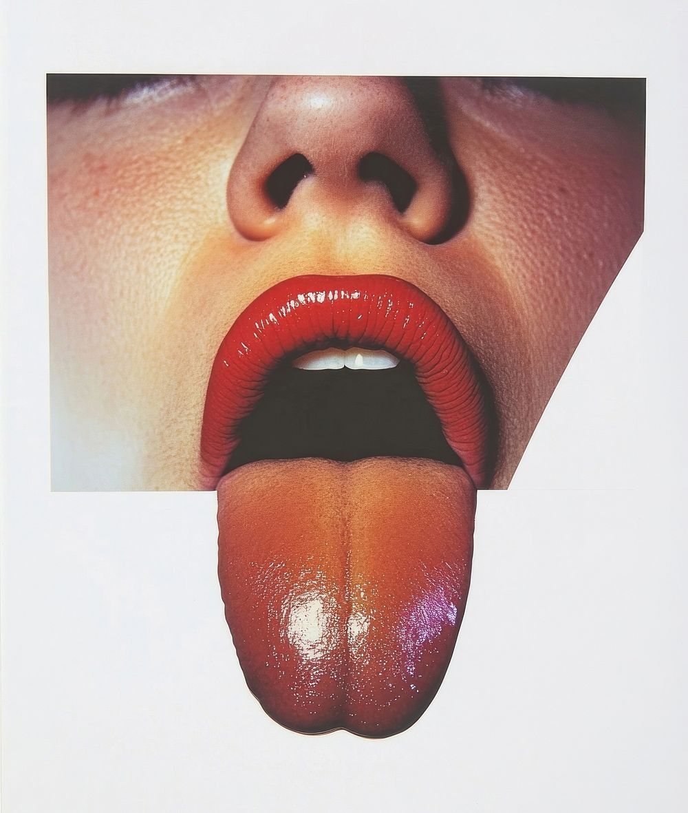 Tongue sticking lips red expression. | Free Photo - rawpixel