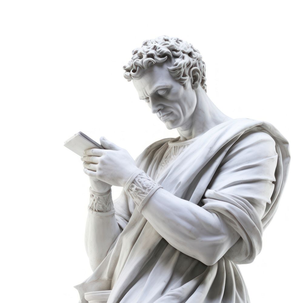Greek sculpture man holding phone | Free Photo - rawpixel