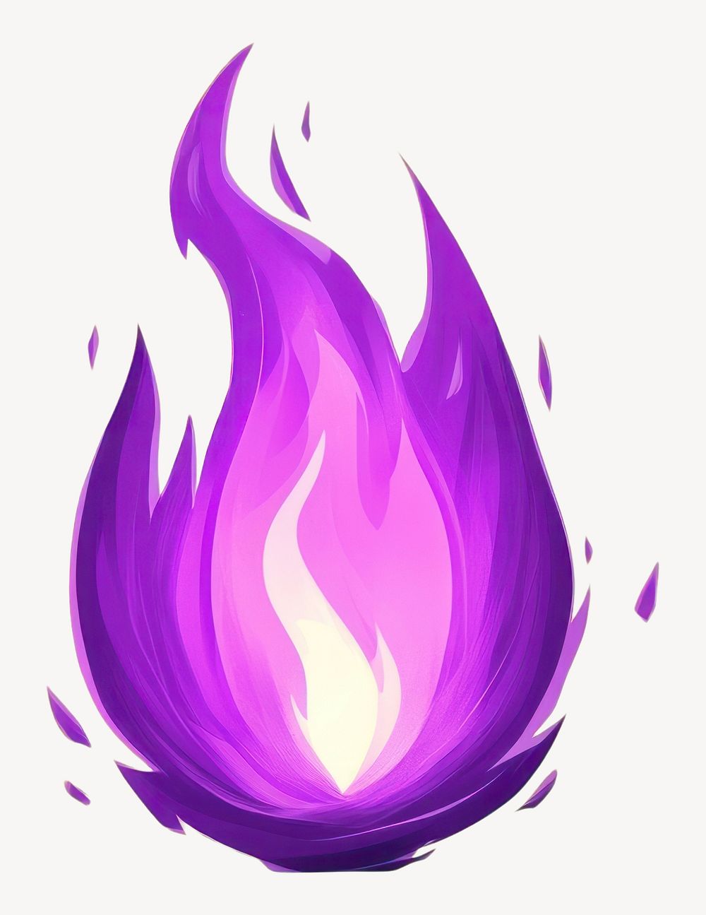 Cartoon purple flame icon illustration | Free Vector Illustration ...