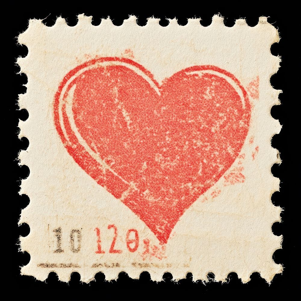 Vintage postage stamp heart illustration | Free Photo Illustration ...
