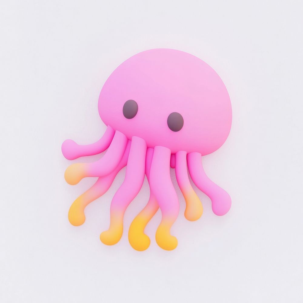 Jellyfish pink cute invertebrate. | Free Photo Illustration - rawpixel