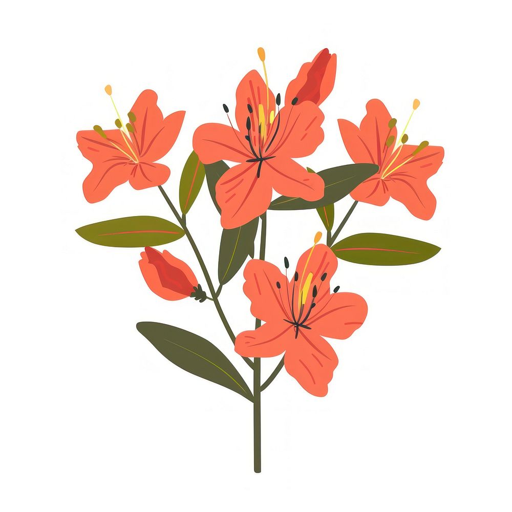 Azaleas flowers illustration botanical blossom. | Free Photo ...