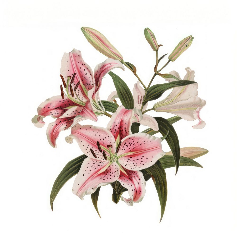 Lily shape flower collage cutouts | Free Photo Illustration - rawpixel