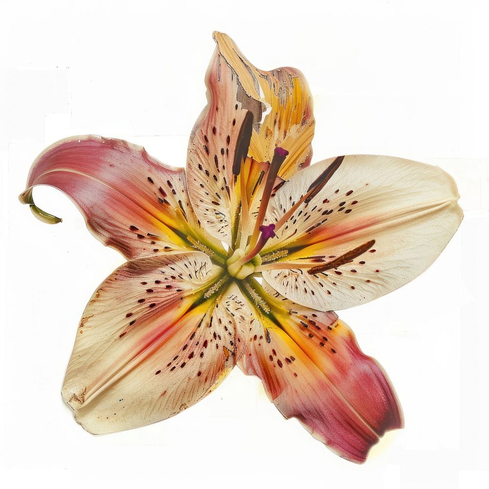 Lily shape flower collage cutouts | Free Photo Illustration - rawpixel