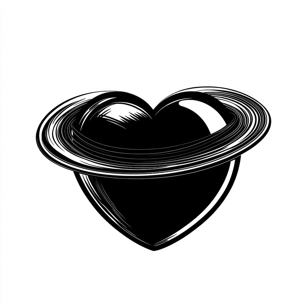 Black saturn heart illustration white | Free Photo Illustration - rawpixel