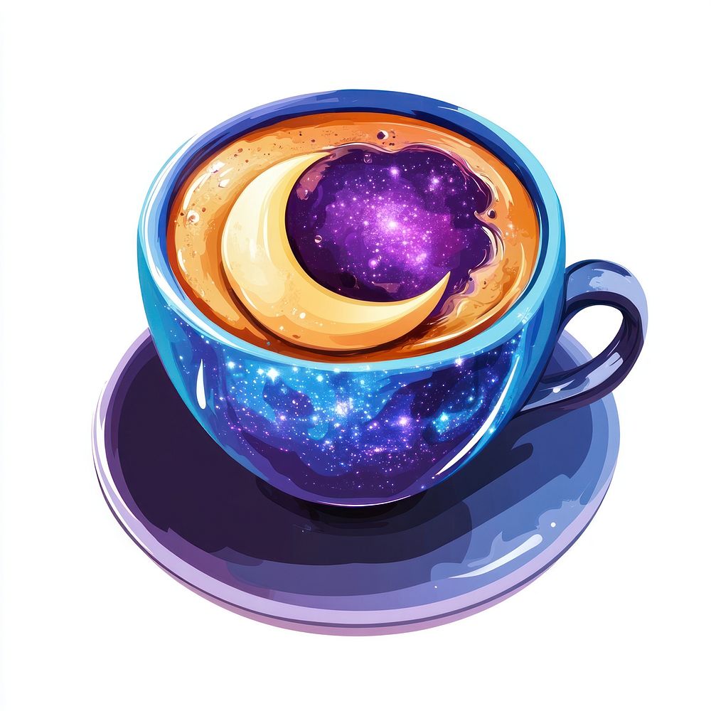 Blue galaxy coffee illustration beverage | Free Photo Illustration ...
