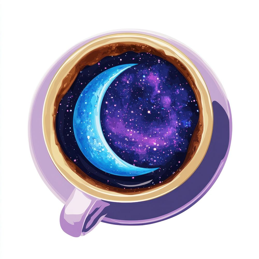 Blue galaxy coffee illustration cup | Free Photo Illustration - rawpixel